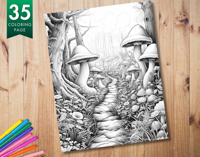 Enchanted Forest Coloring Book for Adults Printable Magical Forest ...