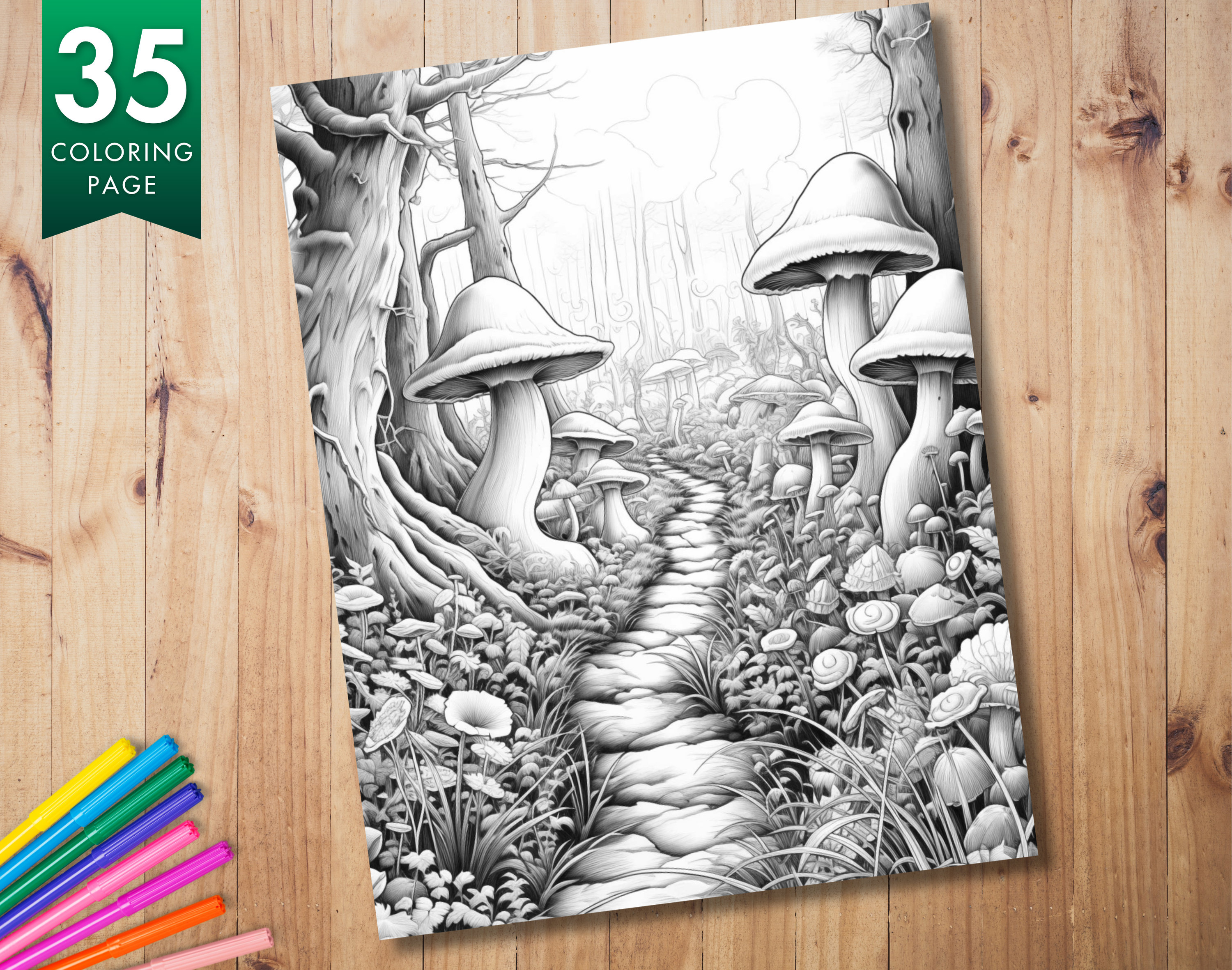 Enchanted Forest Coloring Book for Adults Printable Magical Forest ...