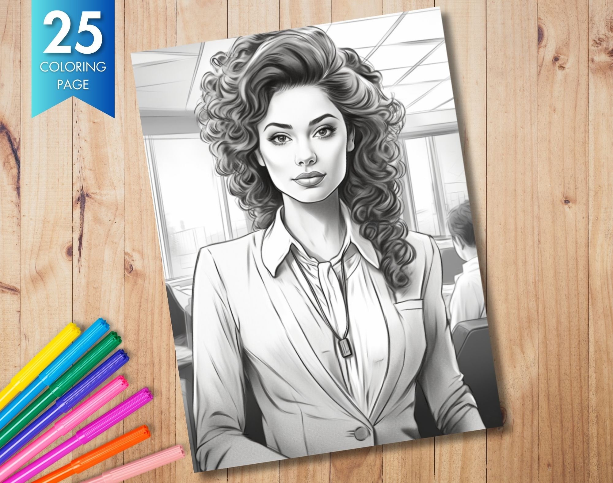 25 Women in Business Office Style Girls in Suits Coloring Book ...