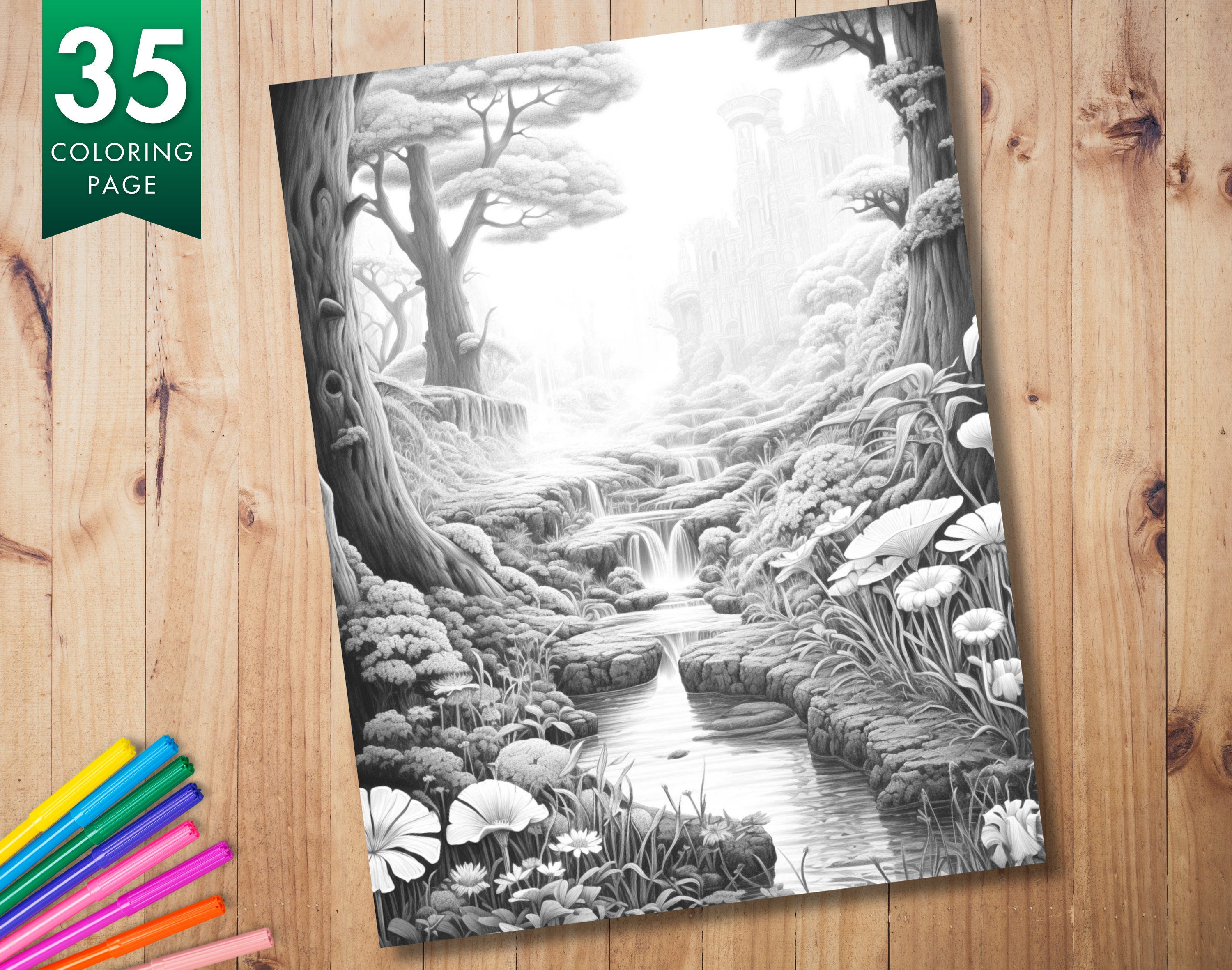 Enchanted Forest Coloring Book for Adults Printable Magical Forest ...