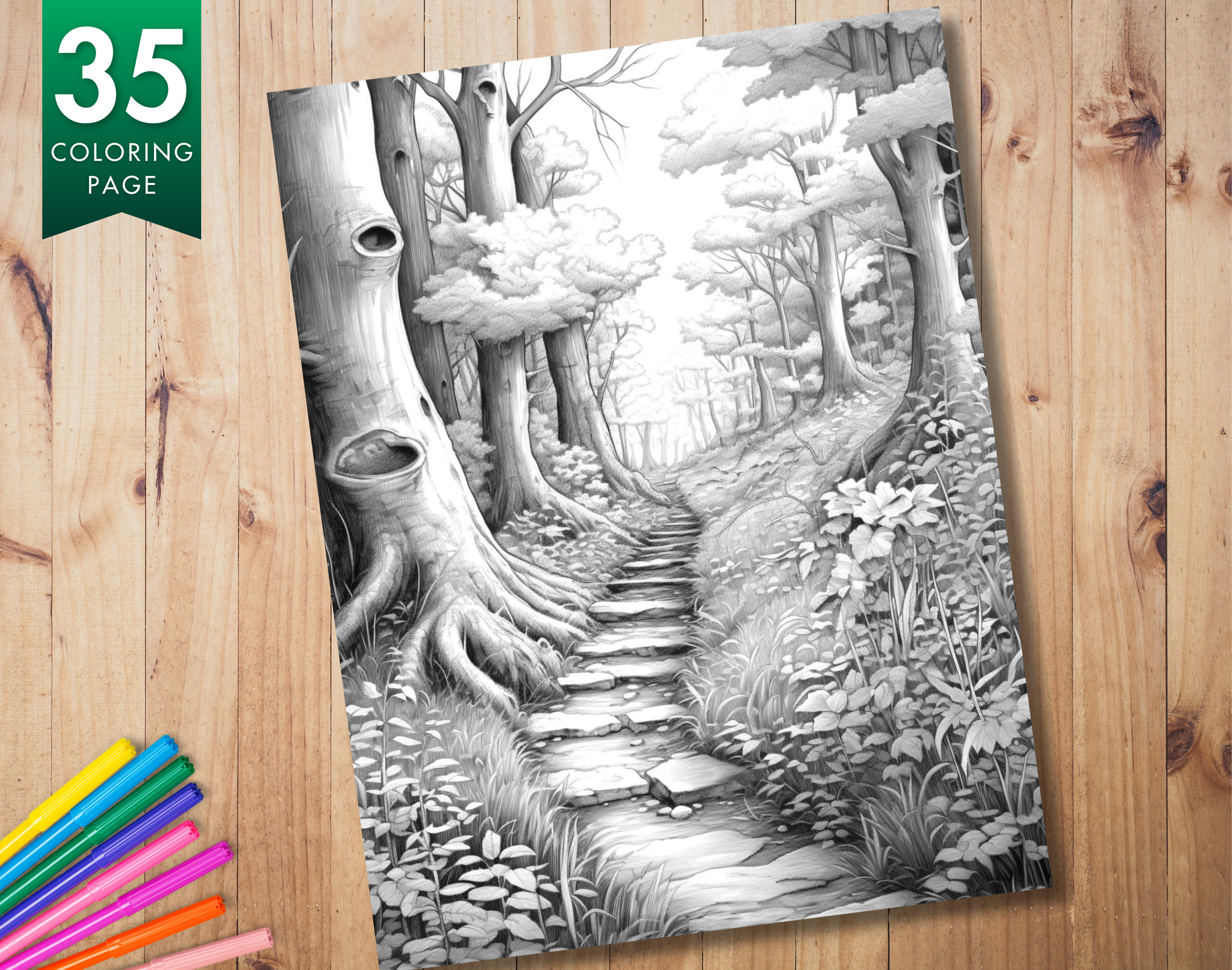 Enchanted Forest Coloring Book for Adults Printable Magical Forest ...