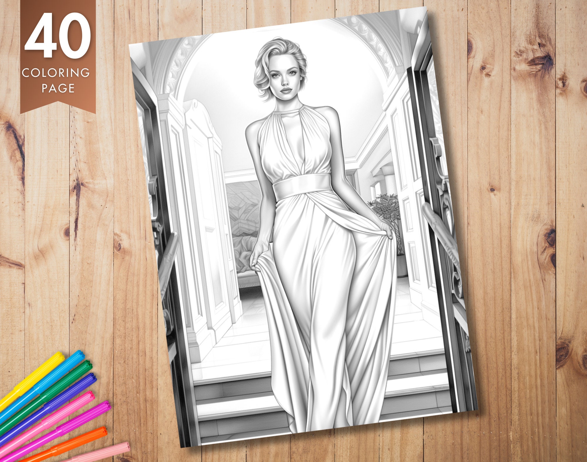 40 Elegant Girl Boss Woman Coloring Pages for Adults, Office Girl ...
