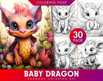 8 Fantasy Baby Dragon Coloring Pages for Kids Cute Baby Dragons ...