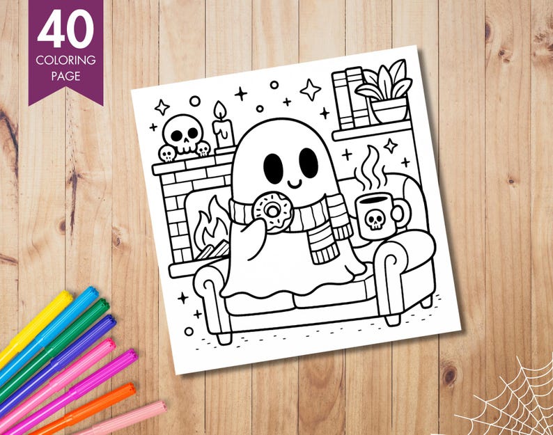 Spooky Cutie Coloring Pages - 40 Cozy and Comfy Illustrations With ...