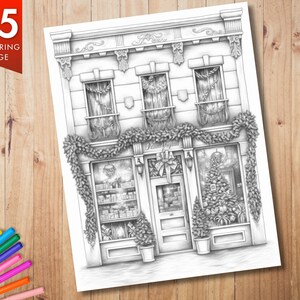 Christmas Storefront Coloring Book | 35 Winter Holiday Pages (PDF ...