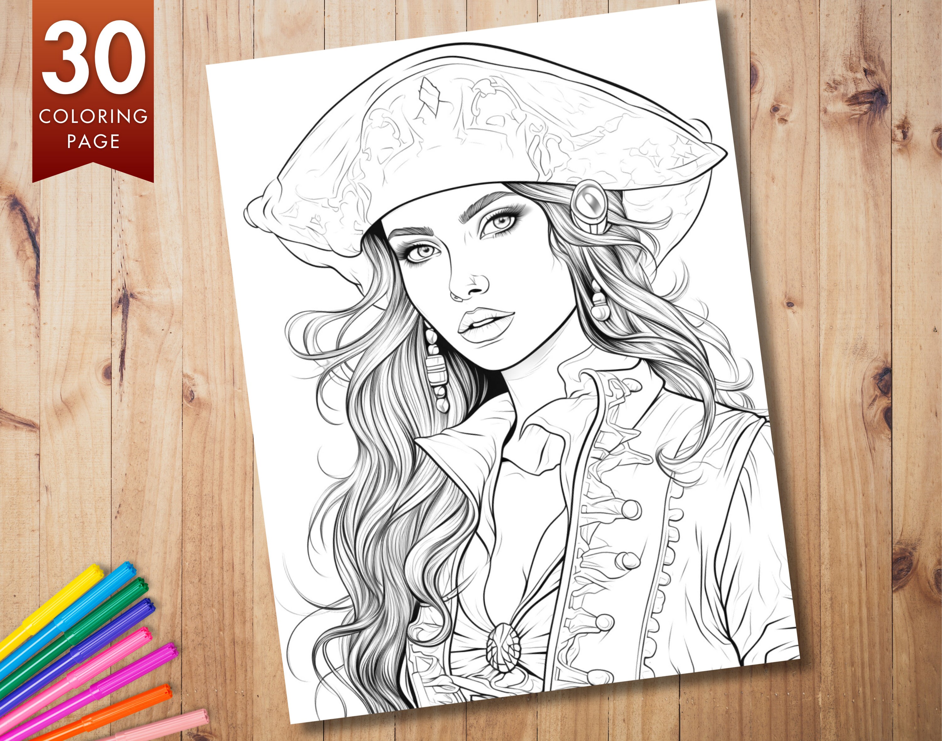 30 Pirate Women Coloring Pages for Adults and for Kids Coloring Pages ...