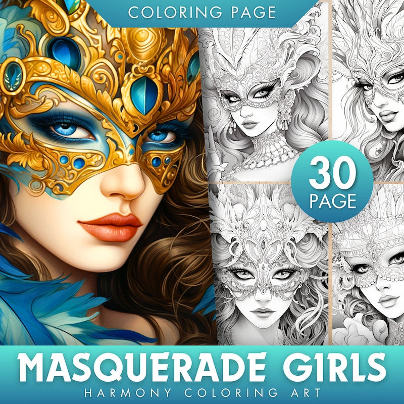 Masquerade Coloring Book - Etsy
