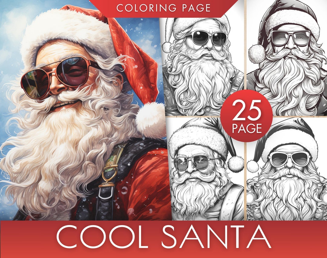 25 Cool Santa Coloring Pages, Christmas Coloring Pages, Grayscale ...