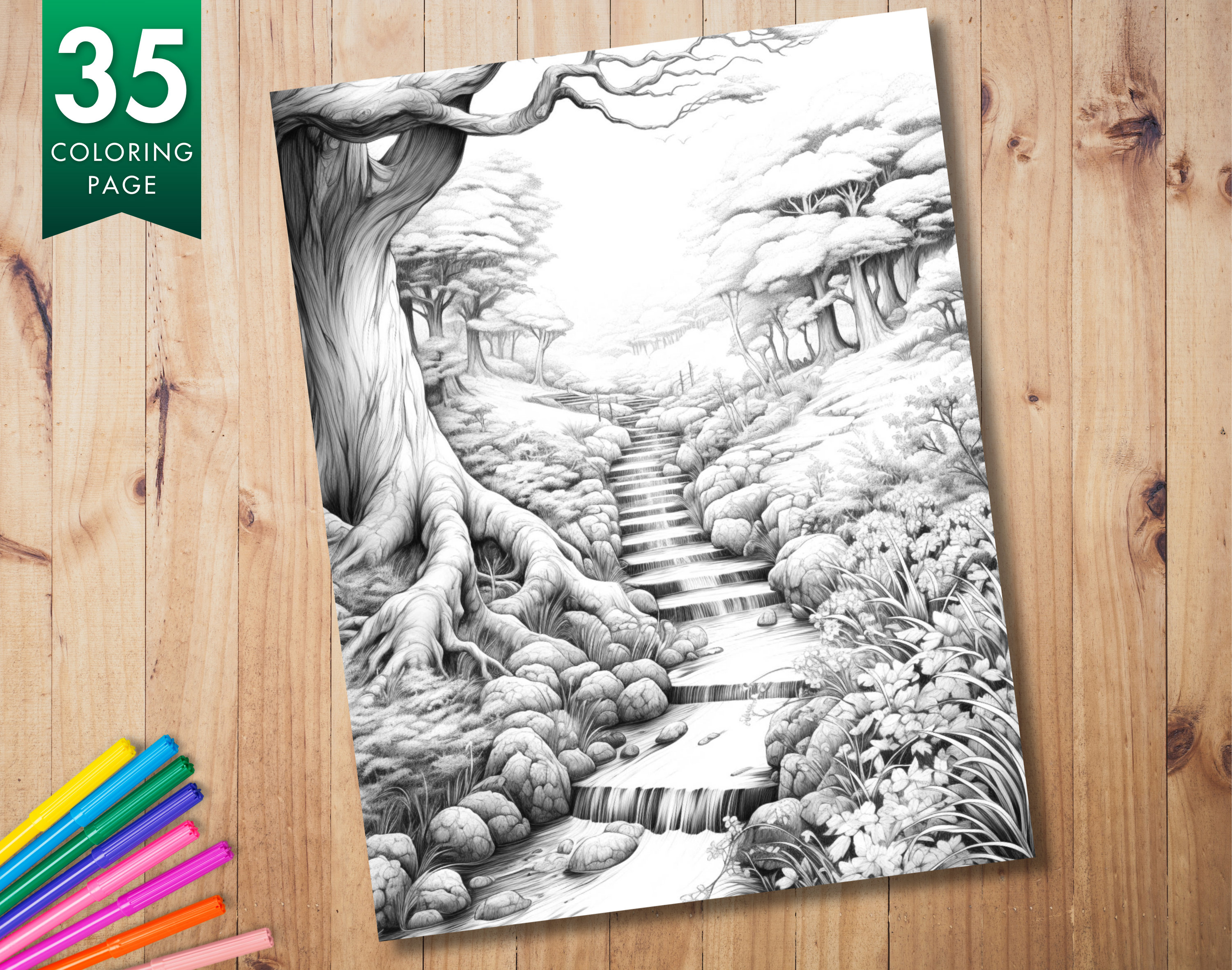 Enchanted Forest Coloring Book for Adults Printable Magical Forest ...