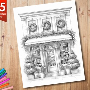 Christmas Storefront Coloring Book | 35 Winter Holiday Pages (PDF ...