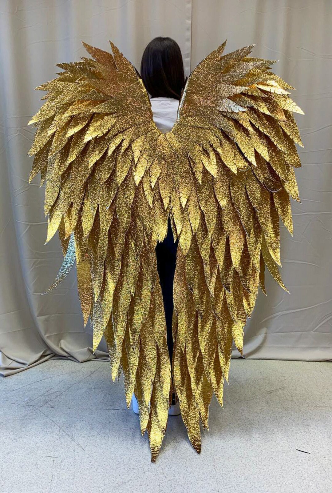Gold Angel Wings, Large Gold Wings, Cosplay Costume Size 70 Inches/180 ...