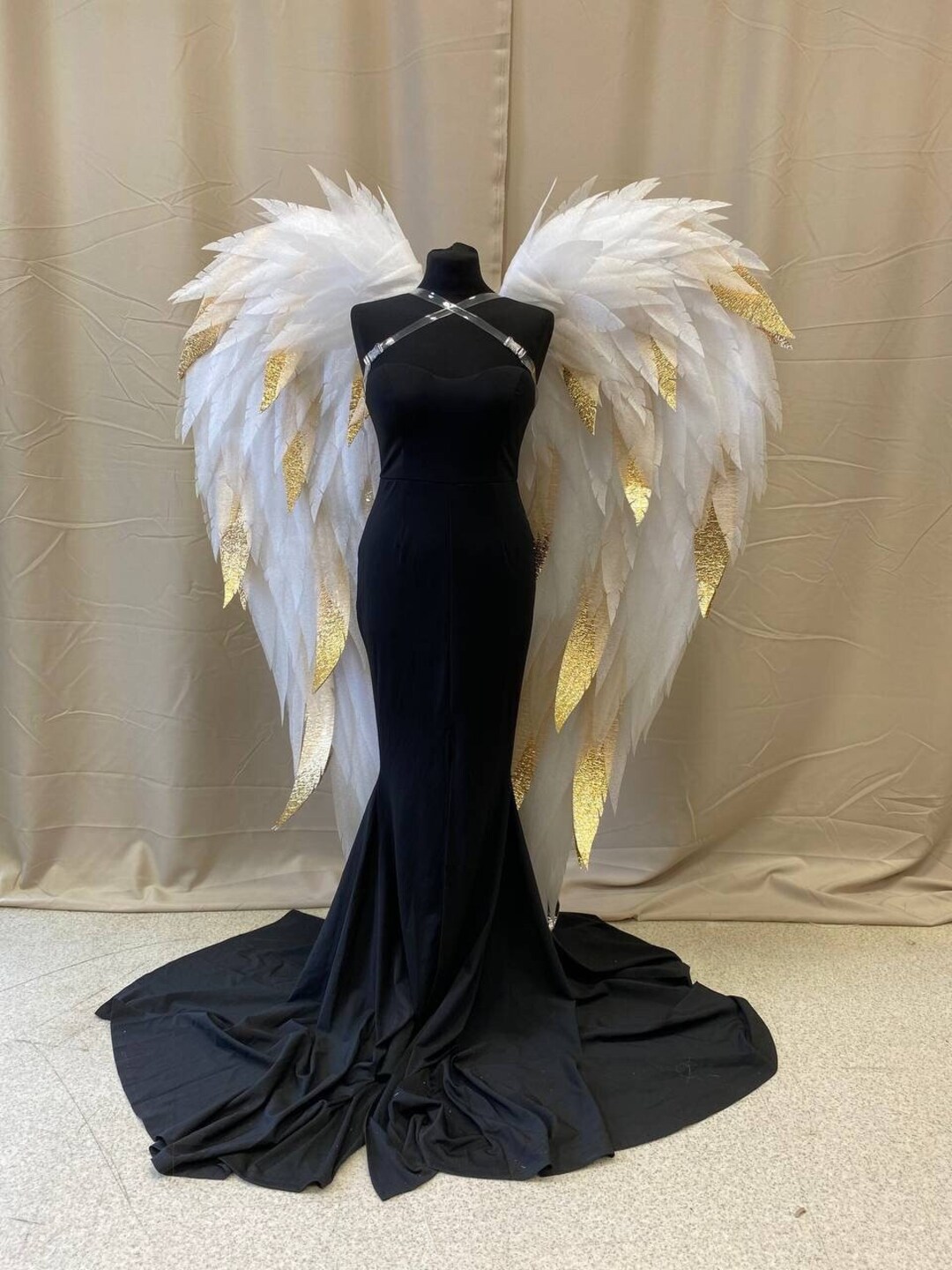 White and Gold Wings for a Wings as a Wedding Accessory Photo Props for ...