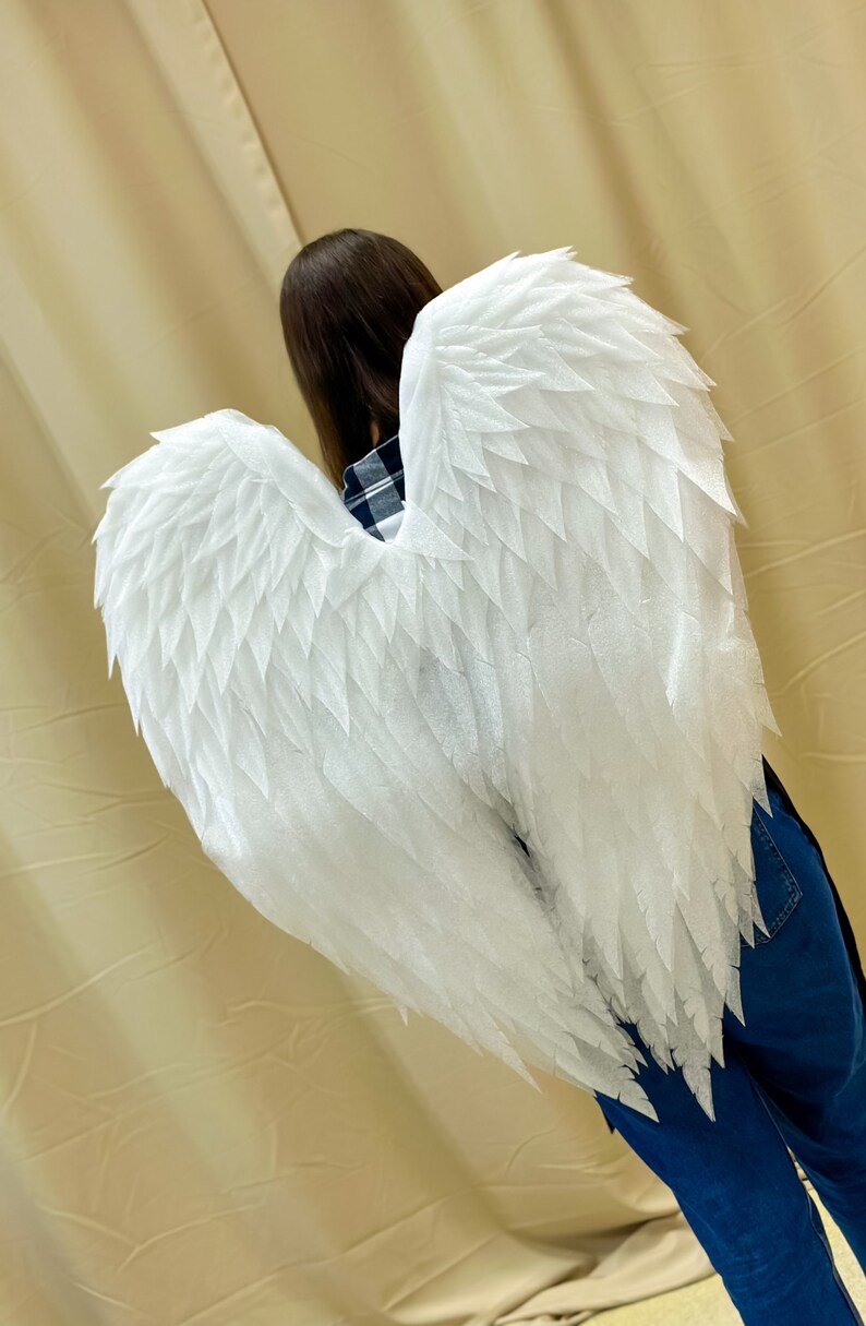 Hand Tied White Angel Wings Isolone Wings Set Size 40 - Etsy