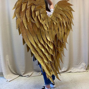 Large Golden Angel Wings , Fancy Wings , Golden Bird Wings , Angel ...