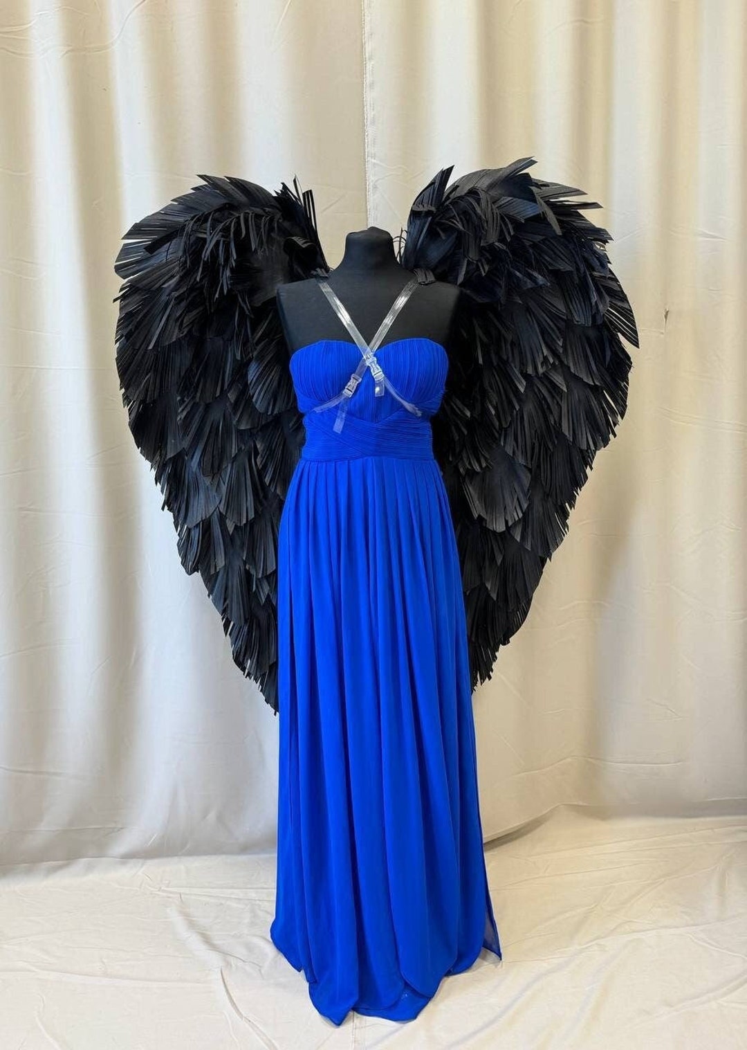 Black Big Fluffy Wings, Black Angel Wings, Wings for Cosplay Costume ...