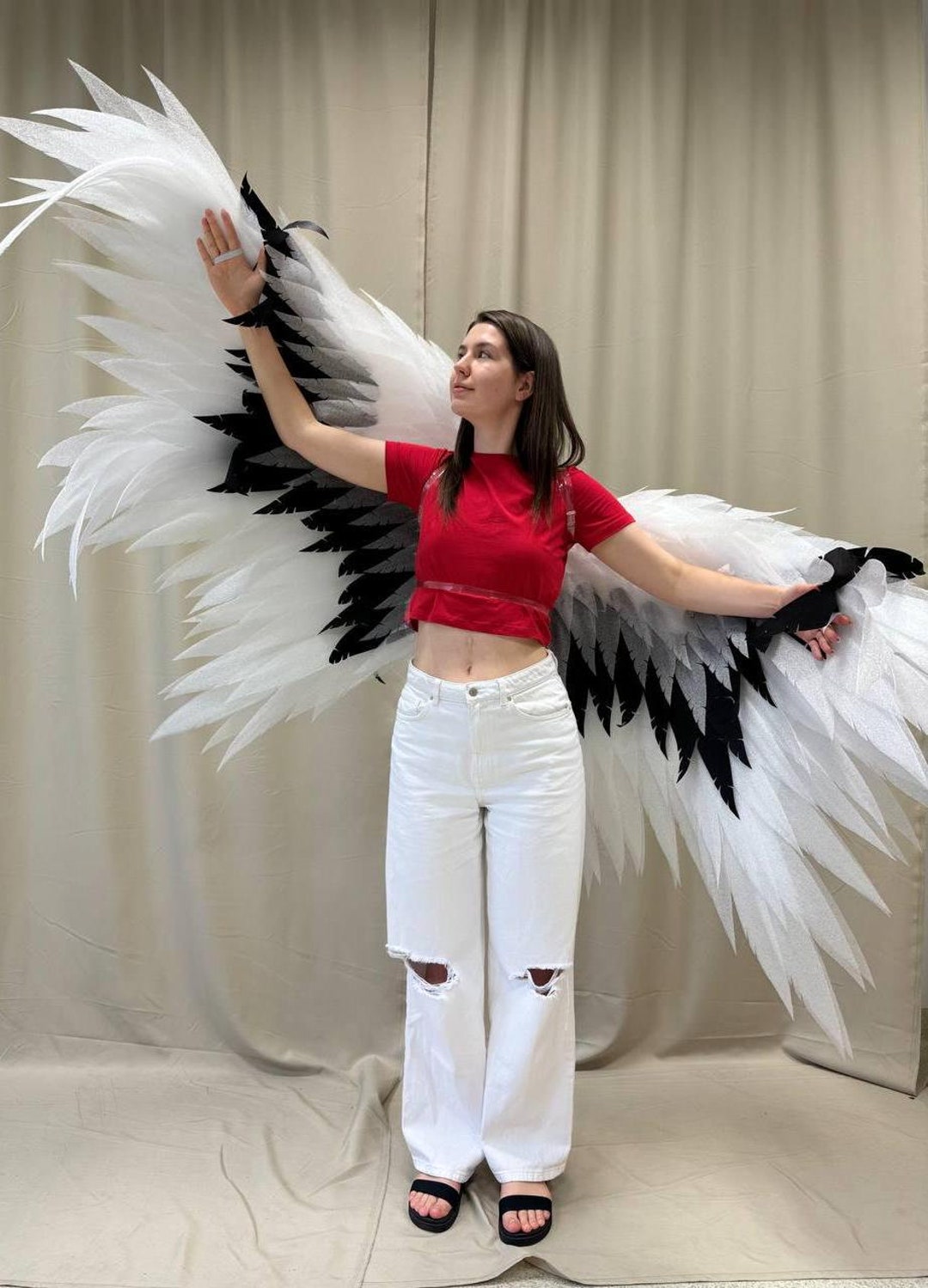 Crane Wings, White and Black Wings, Wings for Dance Performances, Wings ...