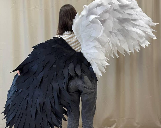Custom Color Half Angel Half Devil Wings Good and Evil Half and Half ...