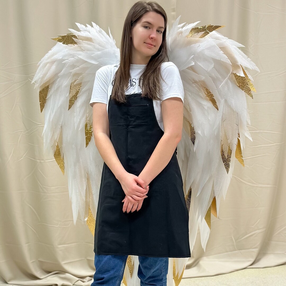Angel Wings Large Adult Wings Wings With Gold Inserts Halloween Cosplay ...