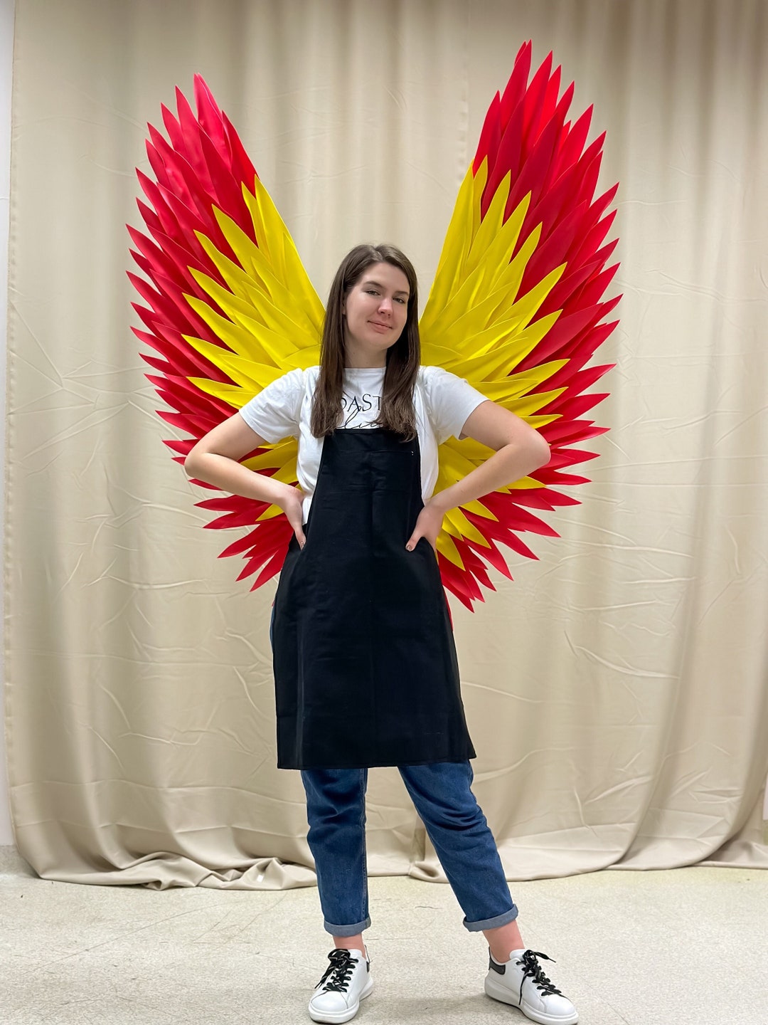 Bright Red and Yellow Angel Wings Creative Angel Wings for Party Size ...