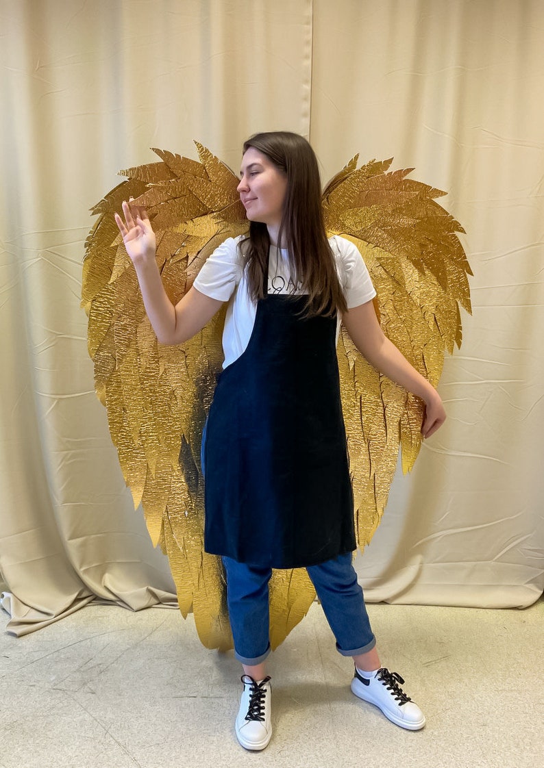 Gold Angel Wings, Large Gold Wings, Cosplay Costume Size 70 Inches/180 ...