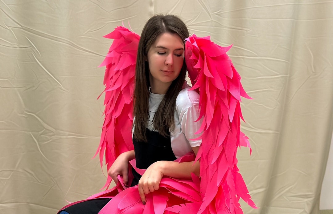 Large Pink Angel Costume, Pink Angel Wings , Colored Wings - Etsy