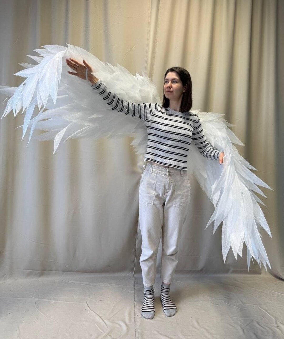 White Movable Wings for Dancing, Accessory for Angel Dance Costume ...