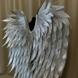 Angel Silver Wings, Shiny Angel Wings, Silver Color Cosplay Wings, Big ...