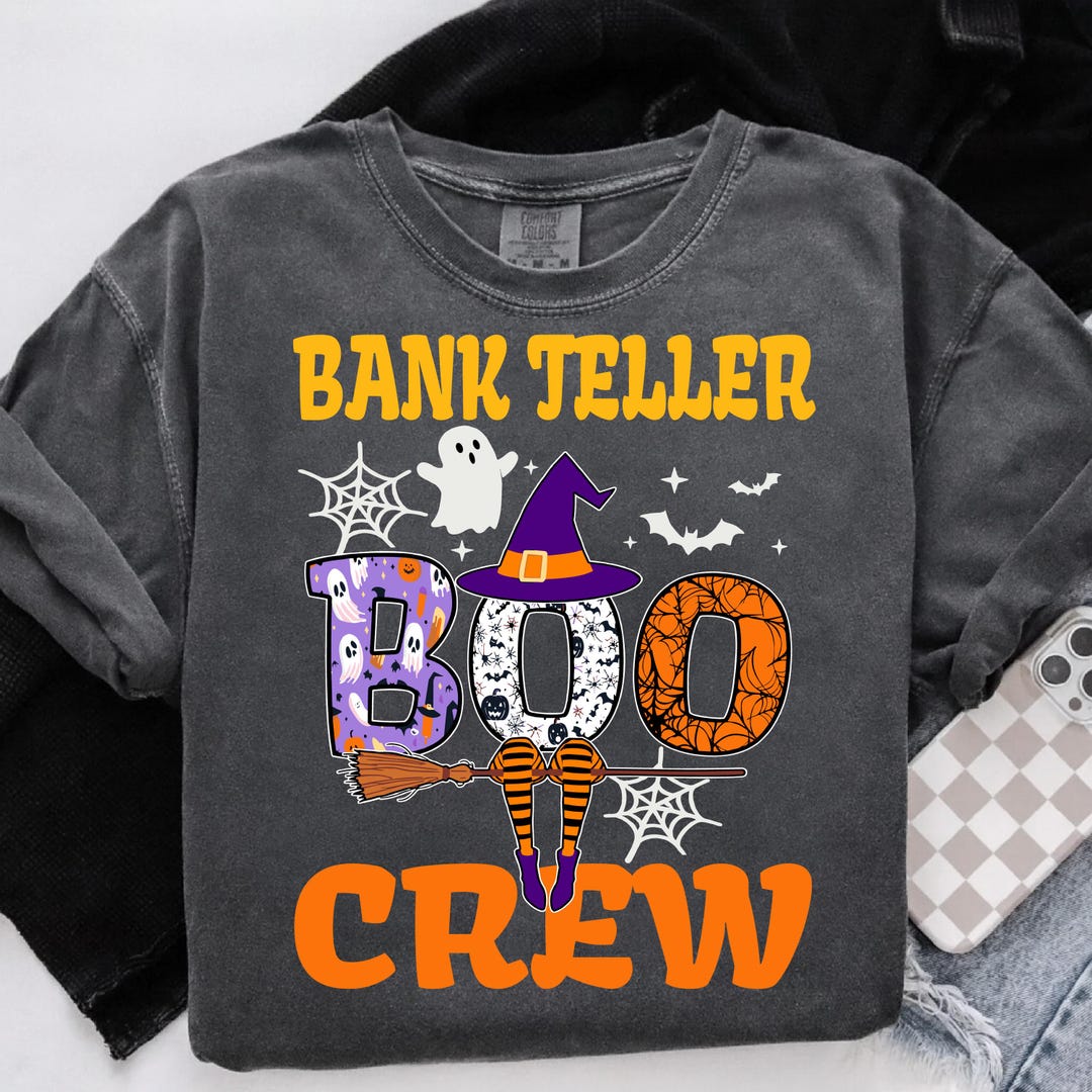Bank Teller Boo Crew Halloween Svg Png, Boo Crew Png, Spooky Ghost Png ...