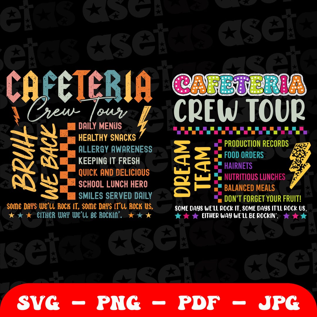 Cafeteria Crew Tour Svg Bundle, Matching School Lunch Squad Svg, Lunch ...