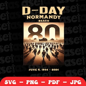 D-day 80th Anniversary Normandy Beach Landing Commemorative Svg Png, D ...