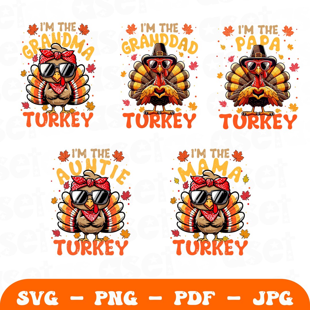 Family Thanksgiving Png Svg, Turkey Matching Family Thanksgiving Mat ...