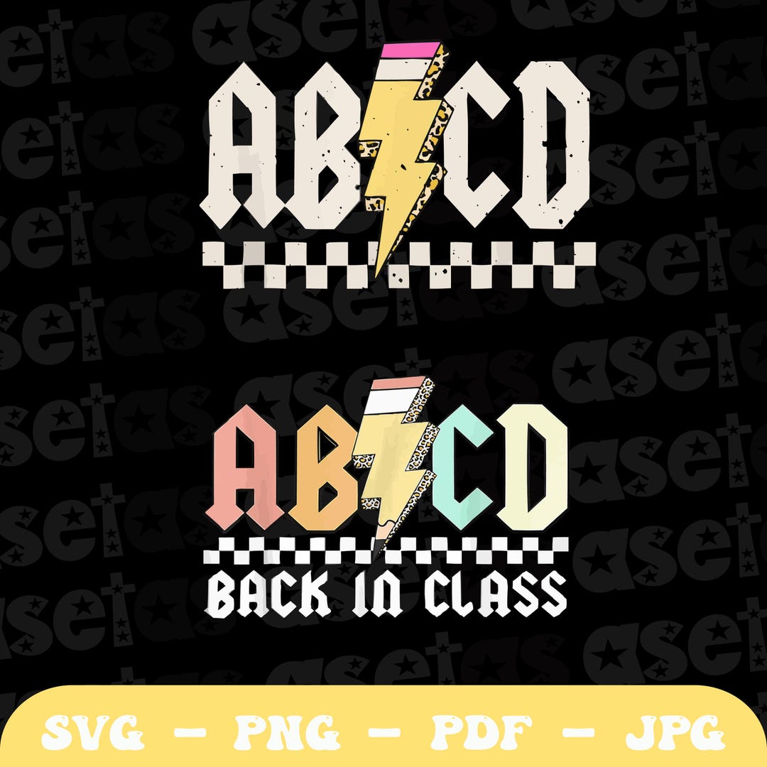ABCD Teachers Lightning Bolt Png Svg, White and Black Designs Png, Back ...