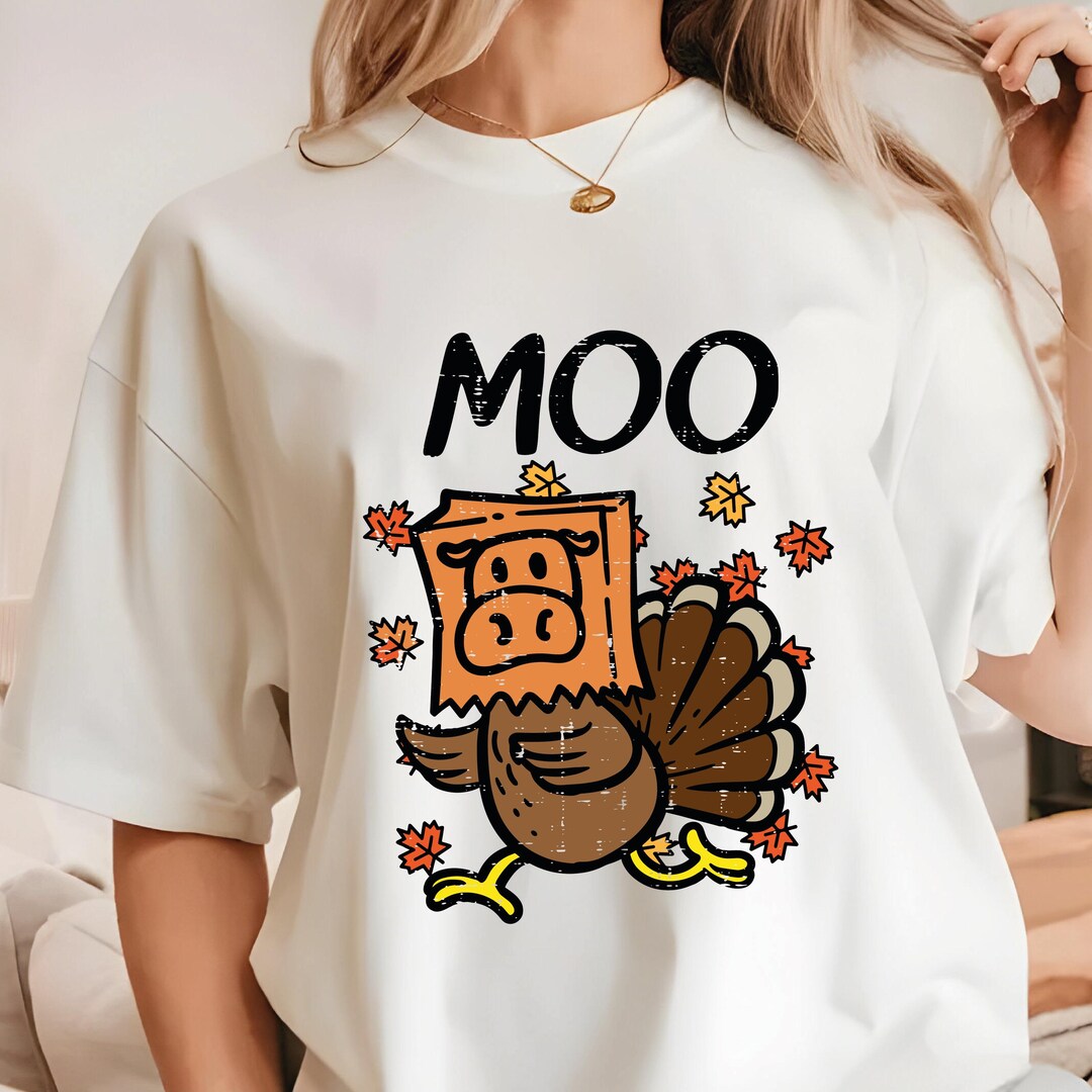 Turkey Moo Thanksgiving Svg Png, Happy Thanksgiving Svg, Turkey Moo ...