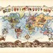 1951 Pictorial World Map | French Art Print | Mid Century Global Travel ...