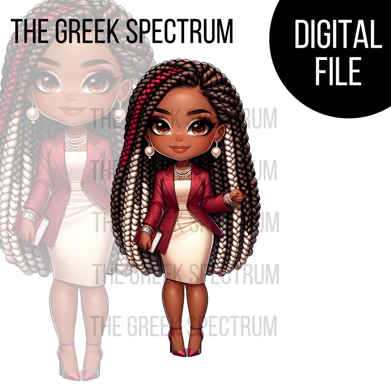 Delta Sigma Theta Sorority Doll | DST Business PNG | Digital Download ...