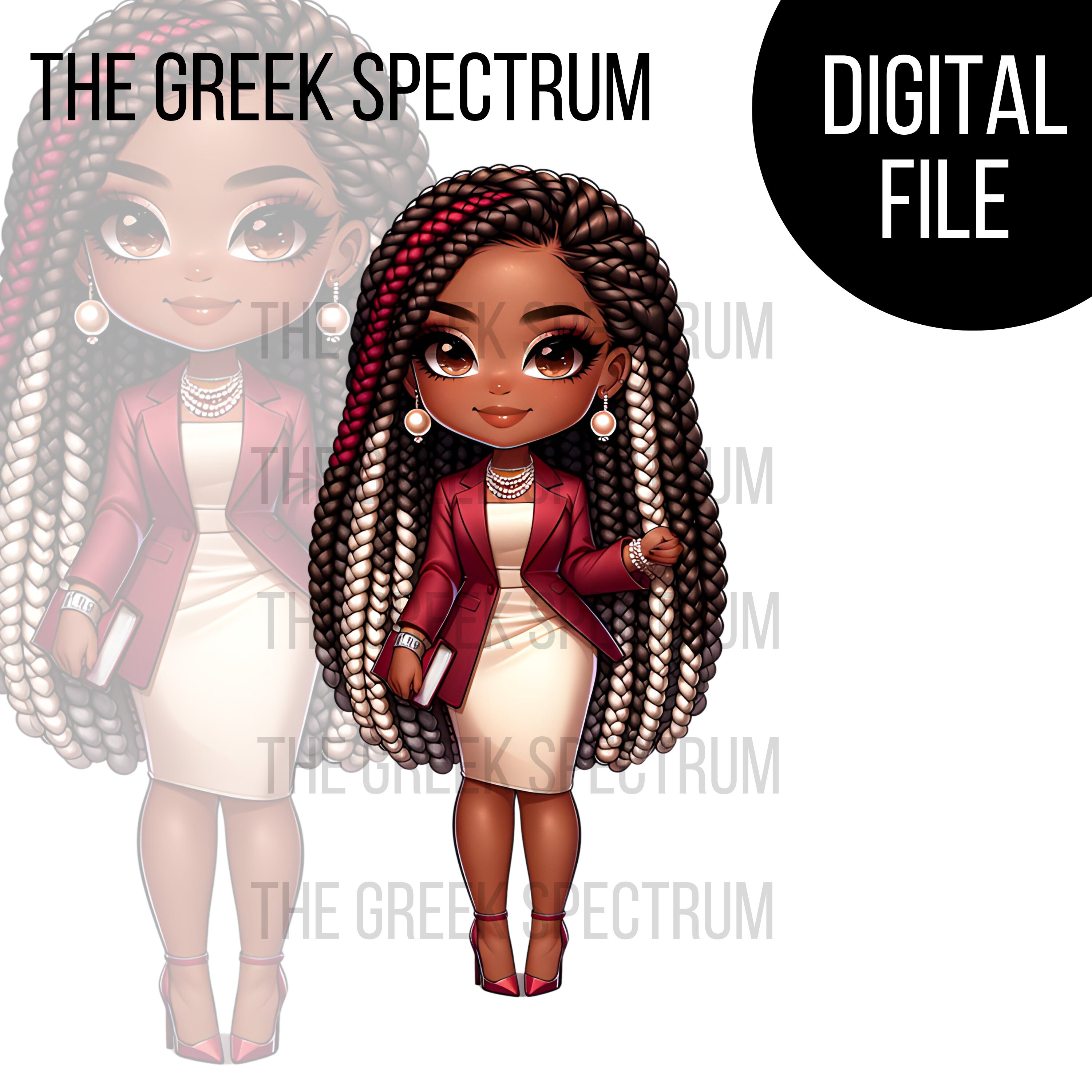 Delta Sigma Theta Sorority Doll | DST Business PNG | Digital Download ...