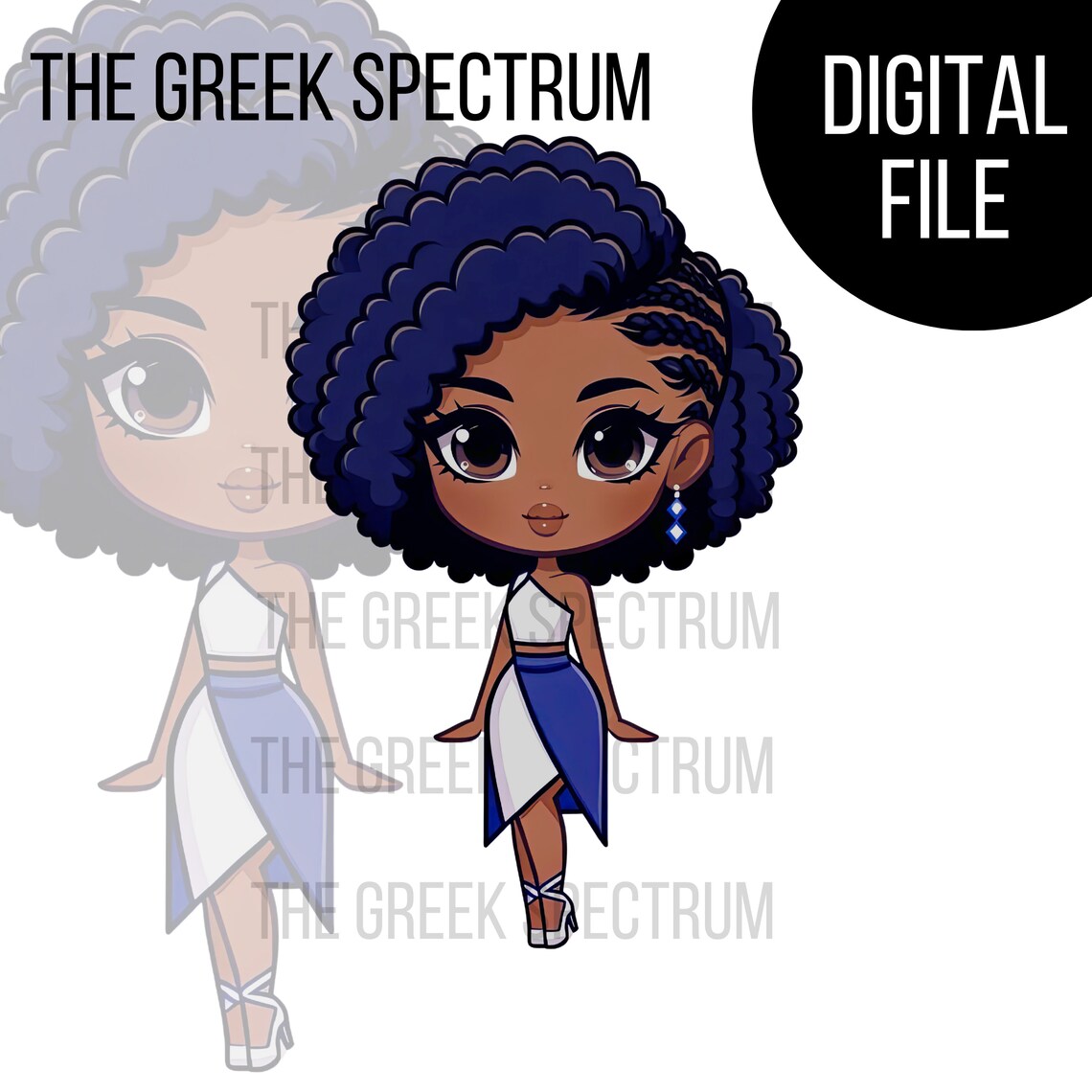 Zeta Phi Beta Sorority Doll | Zeta Chibi PNG | Digital Download - Etsy