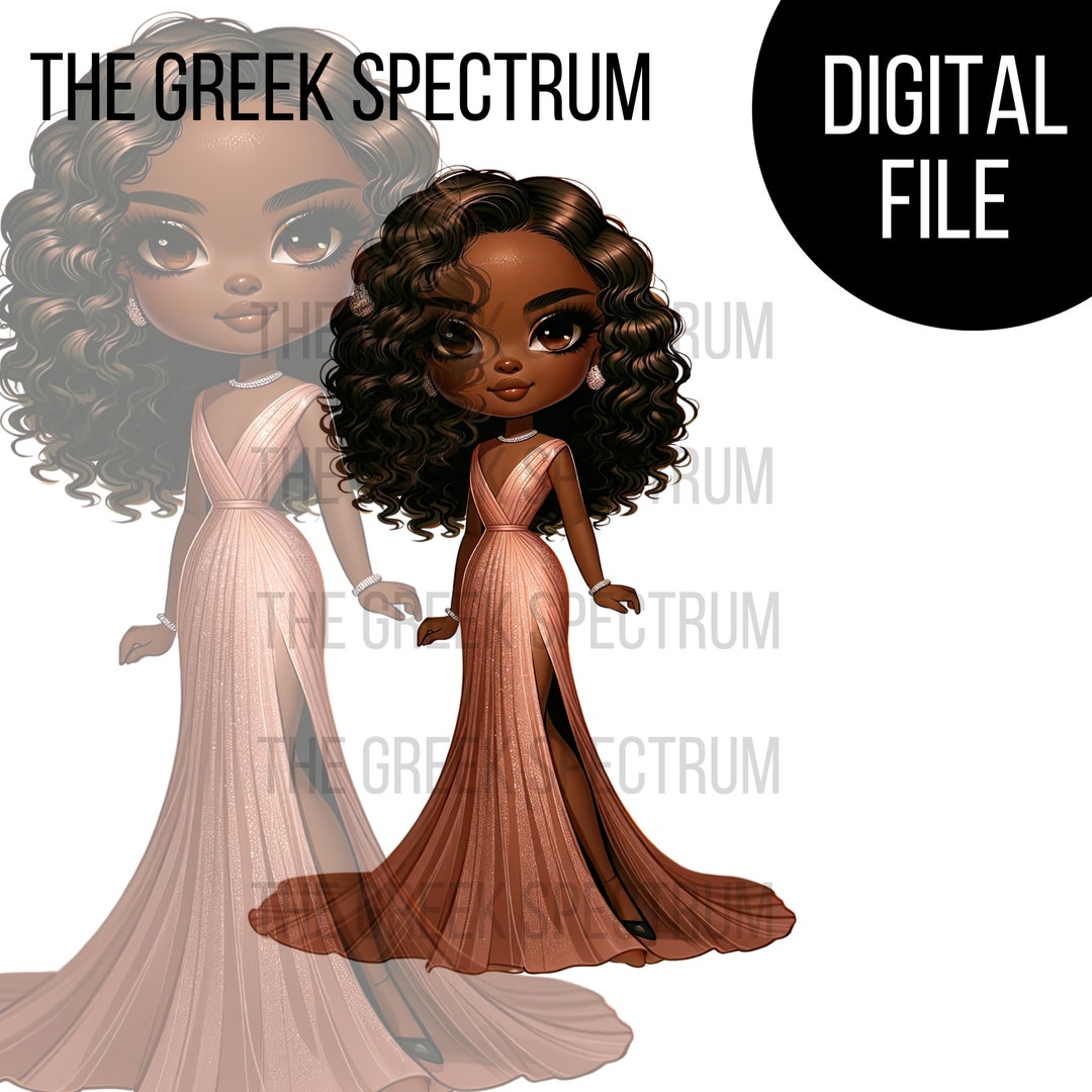 Alpha Kappa Alpha Sorority Doll | AKA Formal Attire PNG | Digital ...