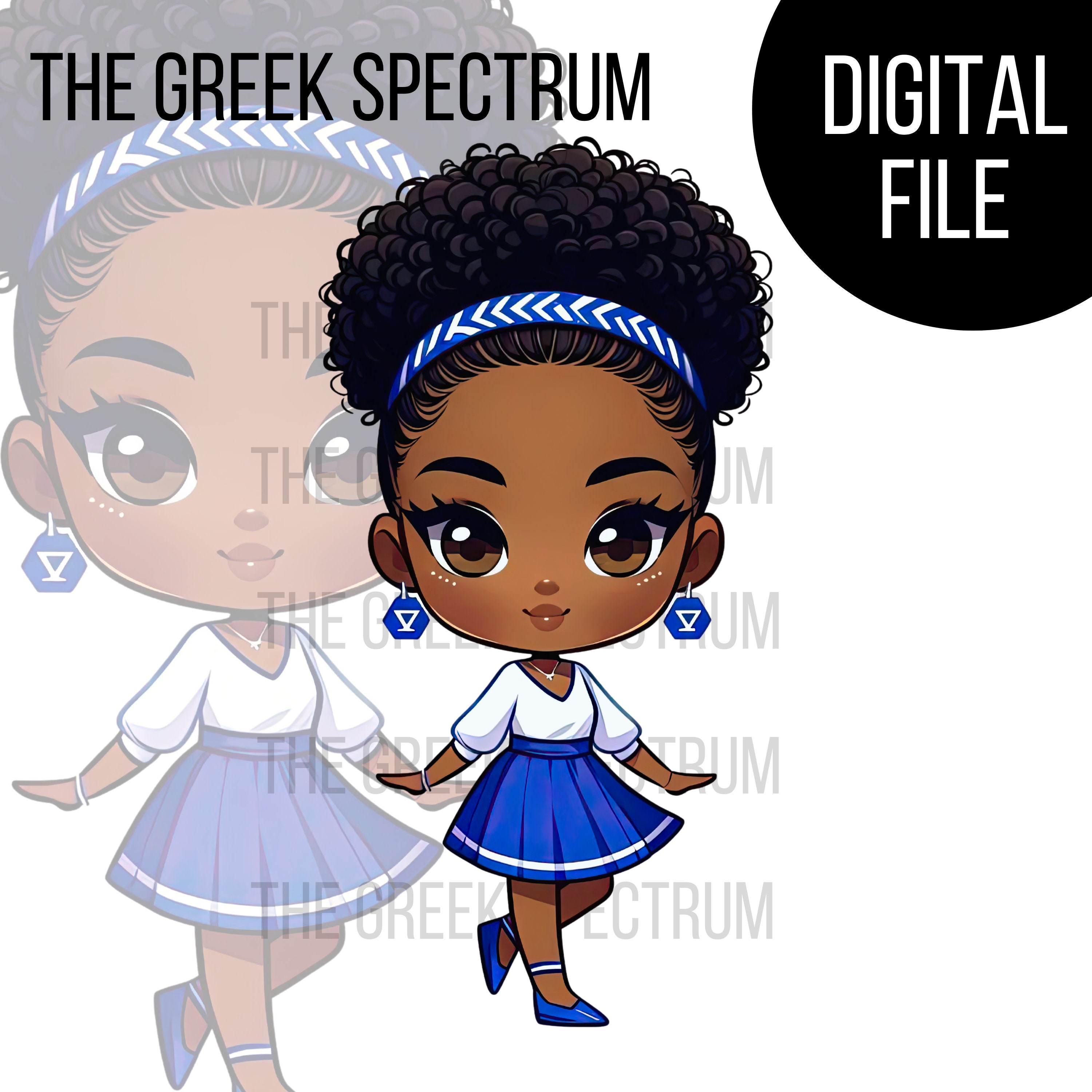 Zeta Phi Beta Sorority Doll | Zeta Chibi PNG | Digital Download - Etsy