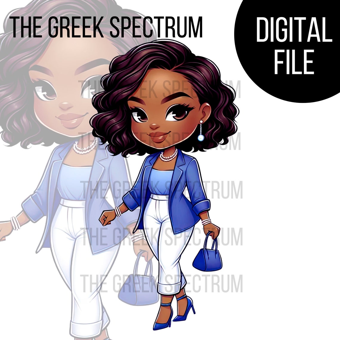 Zeta Phi Beta Sorority Doll | Zeta Chibi PNG | Digital Download - Etsy