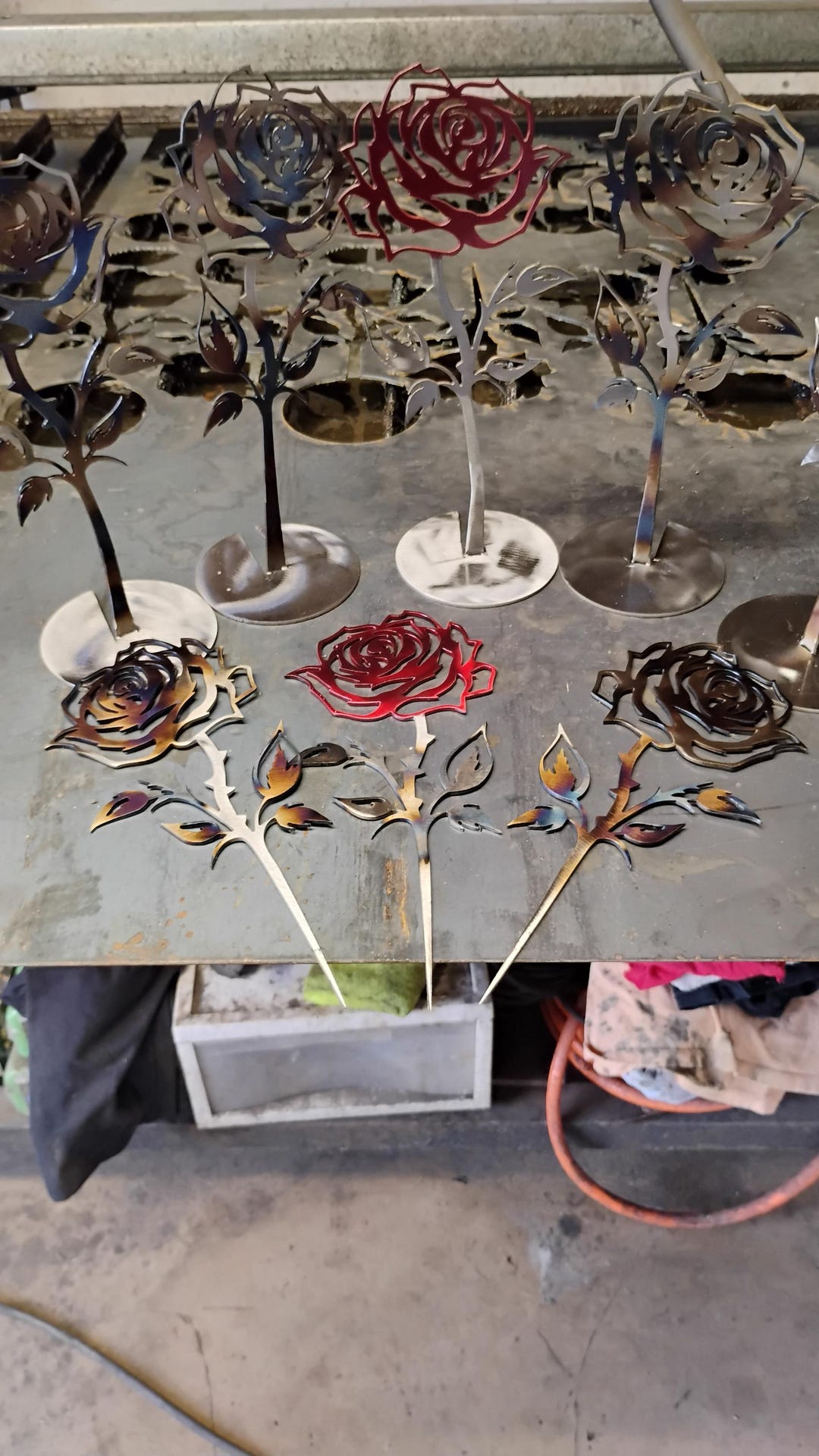 CNC Machined Standing Roses: Metal Home Decor - Etsy