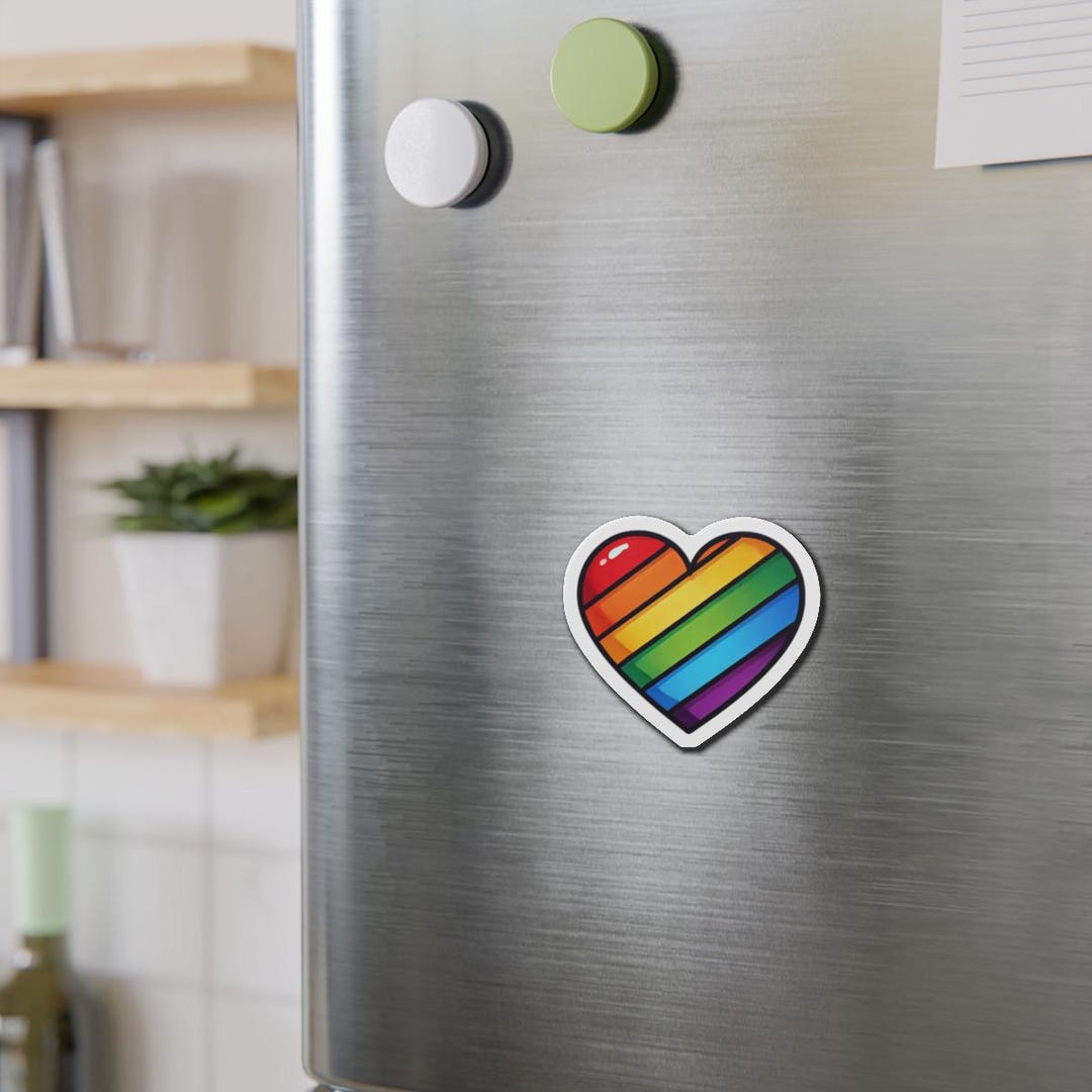 Minimalist LGBTQ+ Pride Heart Die-cut Magnet | Rainbow Flag Magnet - Etsy