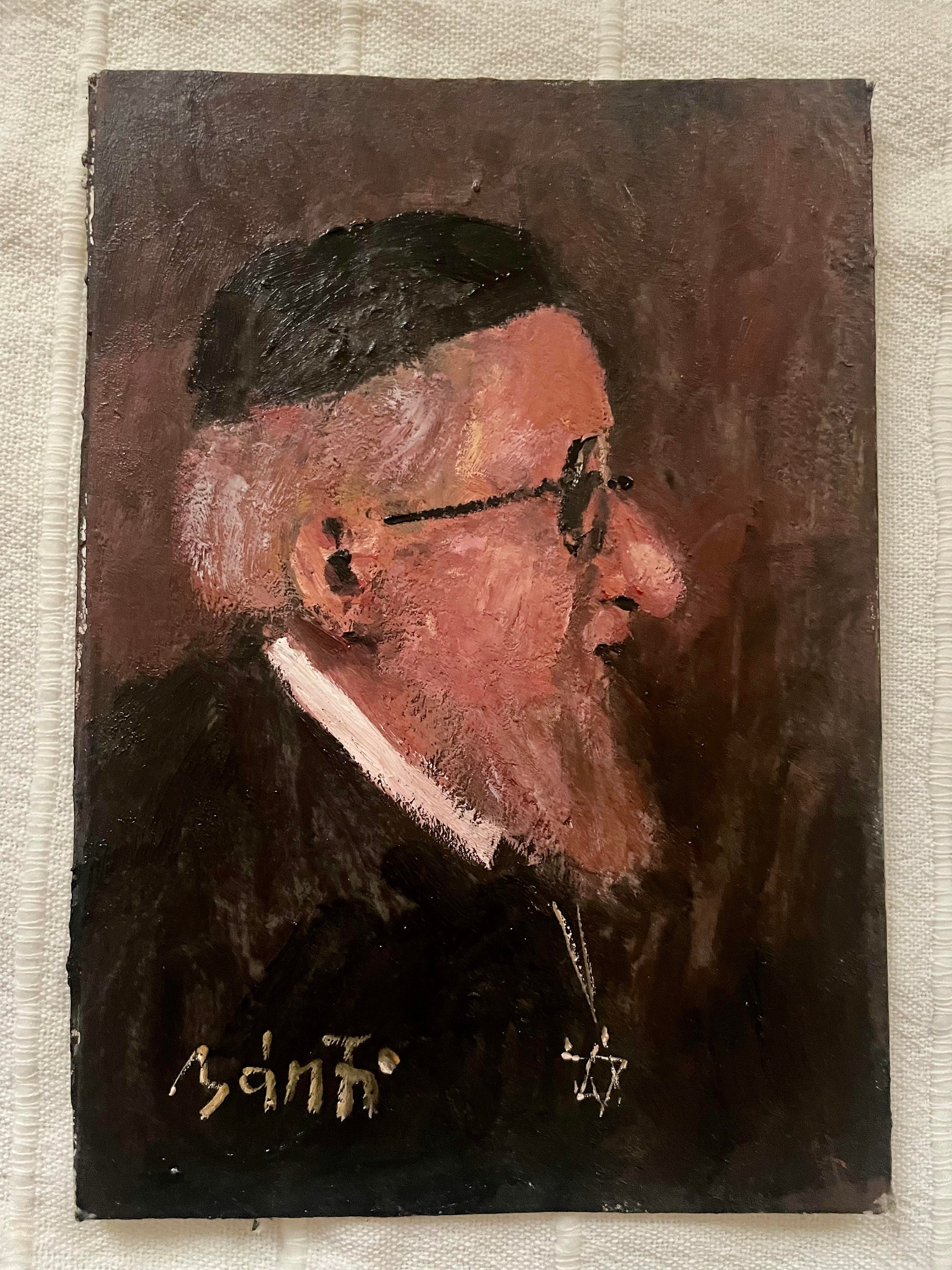 Original Oil Painting of Jewish Rabbi Amish Portrait European Fine Art ...