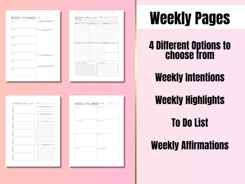 Printable Intentional Planner Monthly Pages Daily Pages Weekly Pages ...