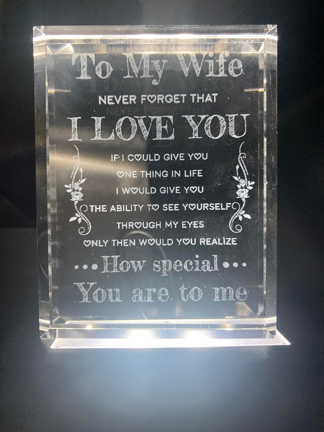 Personalized Engraved 3D Crystal, Wife Birthday Gift Ideas, Anniversary ...