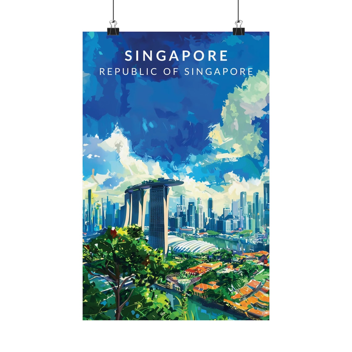 Singapore Travel Poster, Singapore Poster Print, Vintage Singapore ...