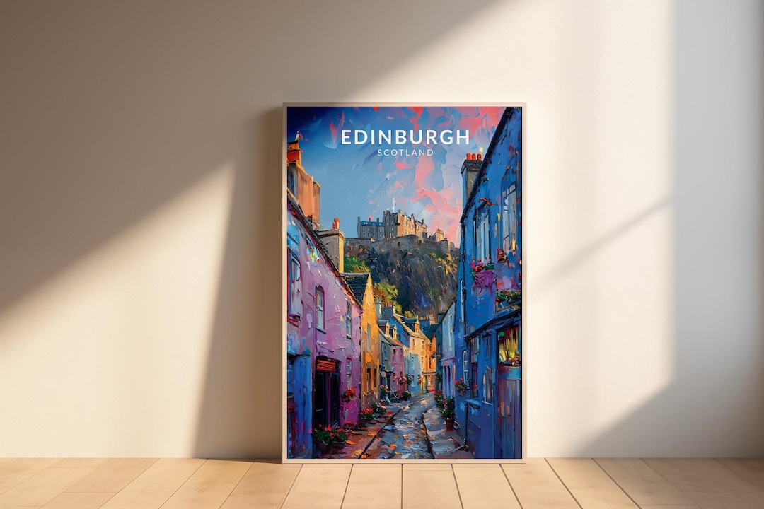 Vintage Edinburgh Travel Poster: Scottish Wall Art Print - Etsy