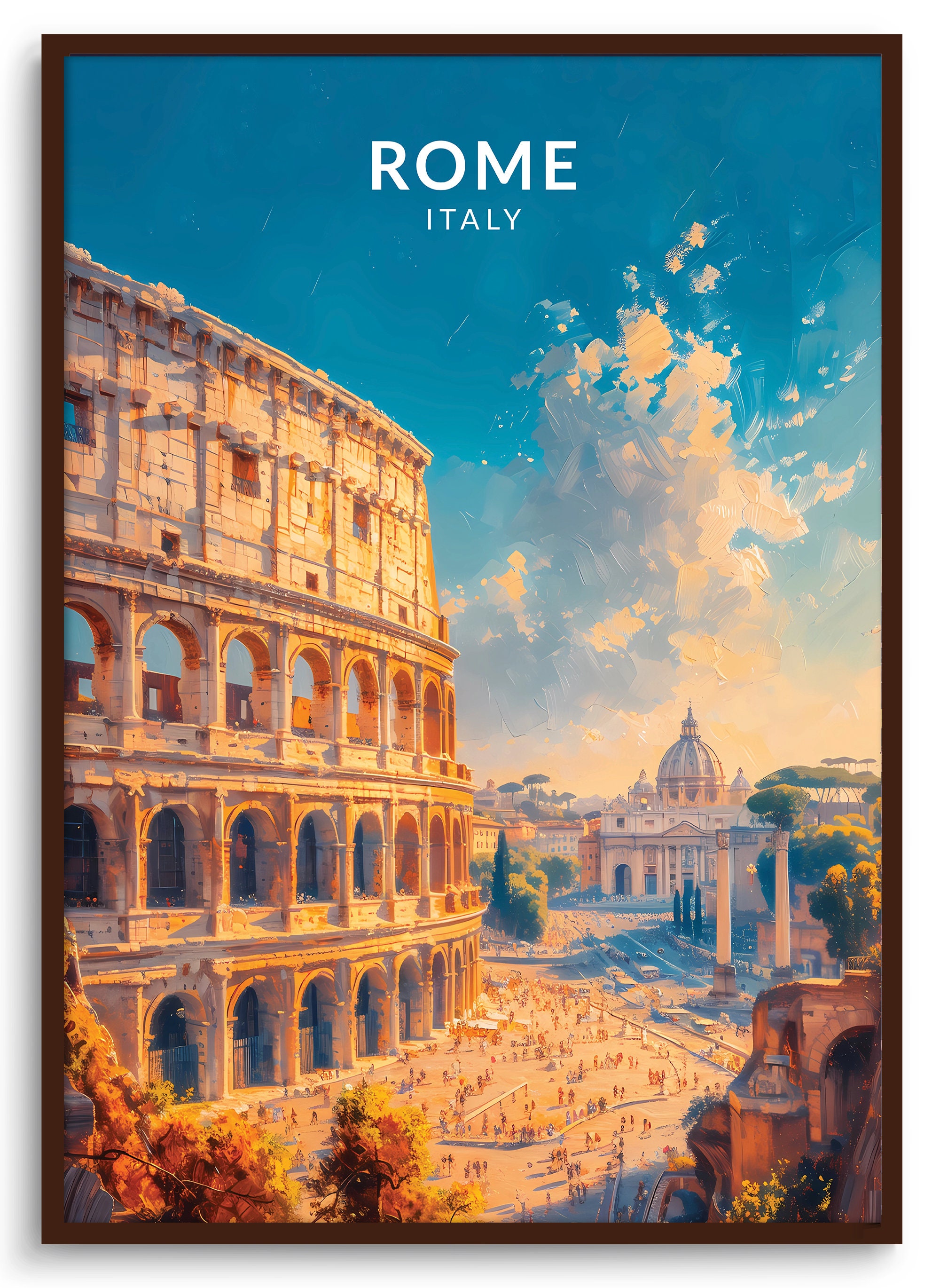 Rome Travel Poster, Rome Poster Print, Vintage Rome Travel Poster, Rome ...