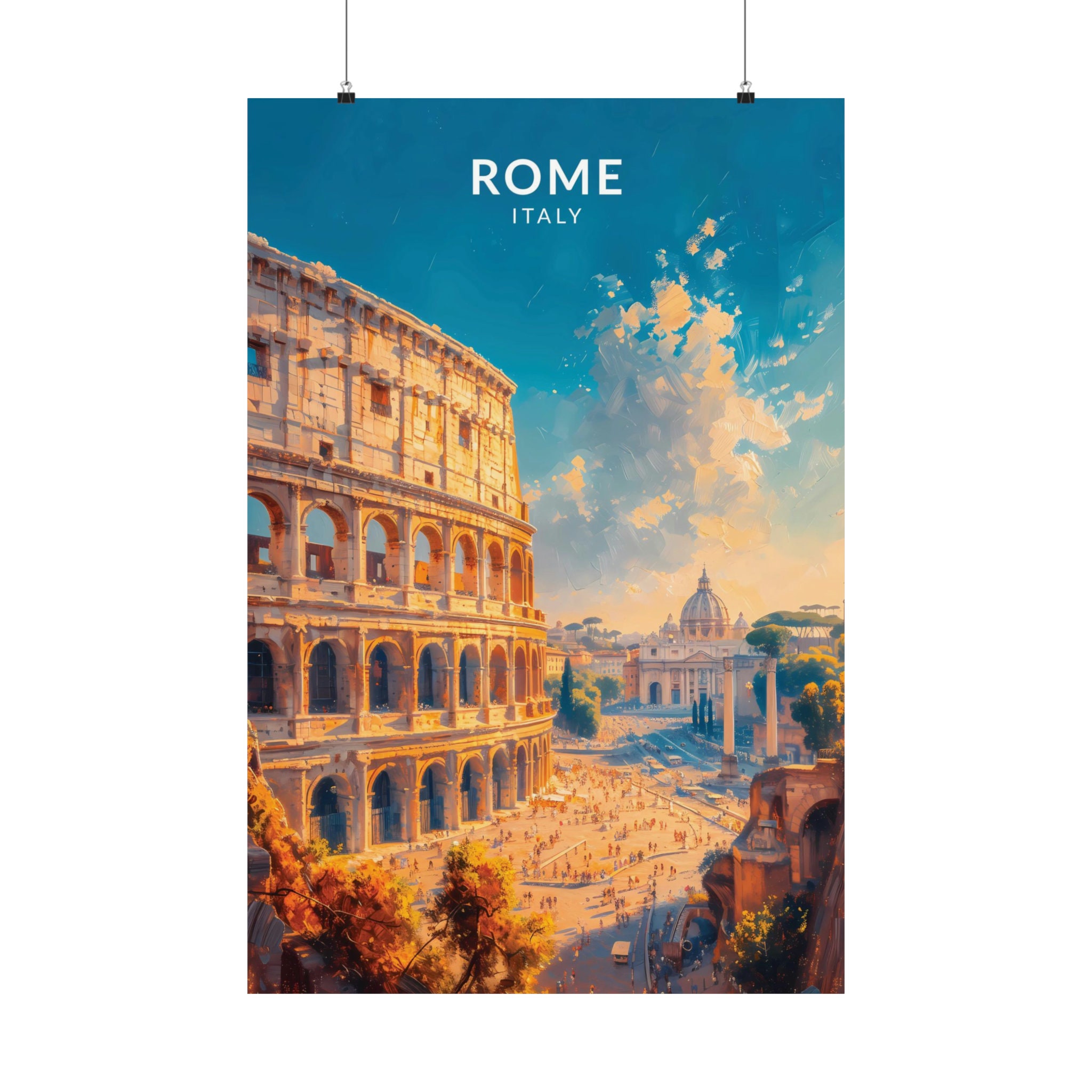 Rome Travel Poster, Rome Poster Print, Vintage Rome Travel Poster, Rome ...