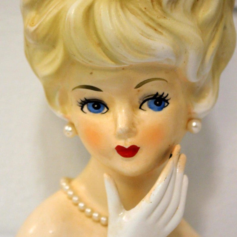 Lady Head Vase Blue - Etsy